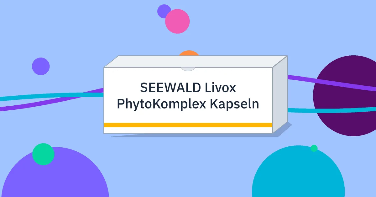 Symbolbild: Packung mit der Aufschrift SEEWALD Livox PhytoKomplex Kapseln (PZN 19545452) – Verfügbarkeit und Bezug in Apotheken in Frankfurt am Main
