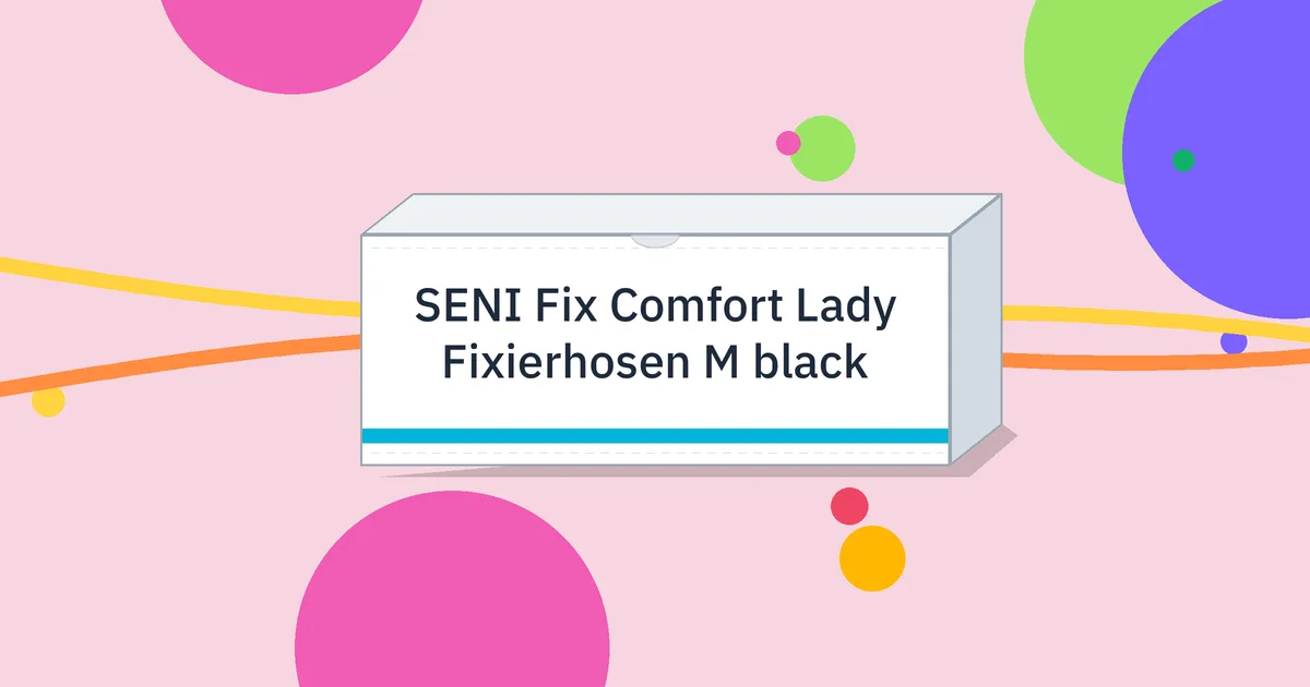 Symbolbild: Packung mit der Aufschrift SENI Fix Comfort Lady Fixierhosen M black (PZN 13781312) – Verfügbarkeit und Bezug in Apotheken in Frankfurt am Main
