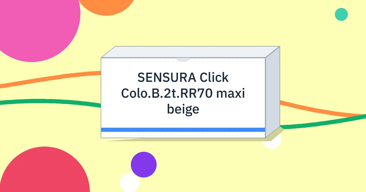 Symbolbild: Packung mit der Aufschrift SENSURA Click Colo.B.2t.RR70 maxi beige (PZN 03057762) – Verfügbarkeit und Bezug in Apotheken in Frankfurt am Main