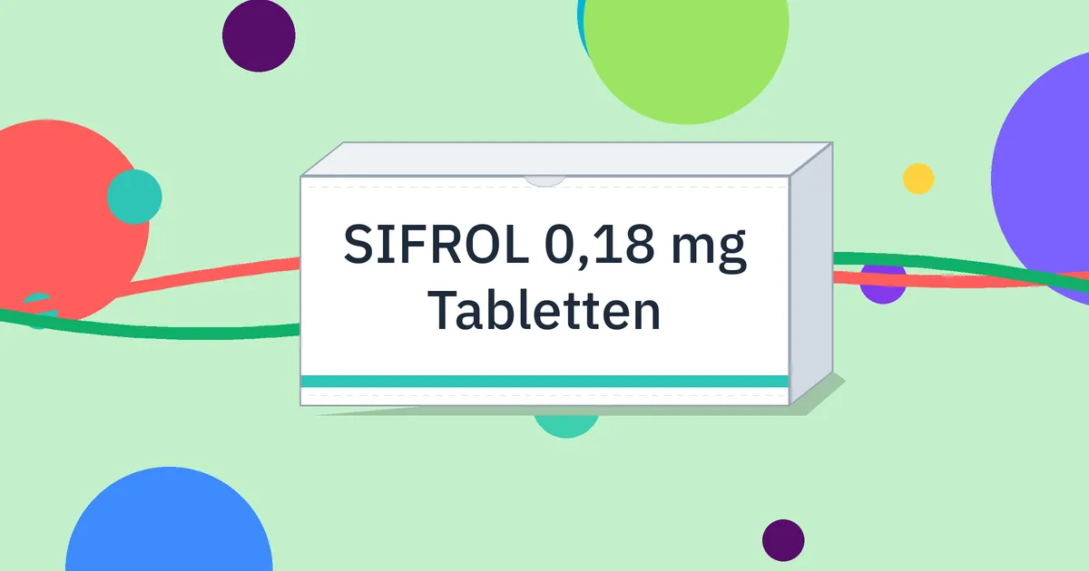 Symbolbild: Packung mit der Aufschrift SIFROL 0,18 mg Tabletten (PZN 03864184) – Verfügbarkeit und Bezug in Apotheken in Frankfurt am Main
