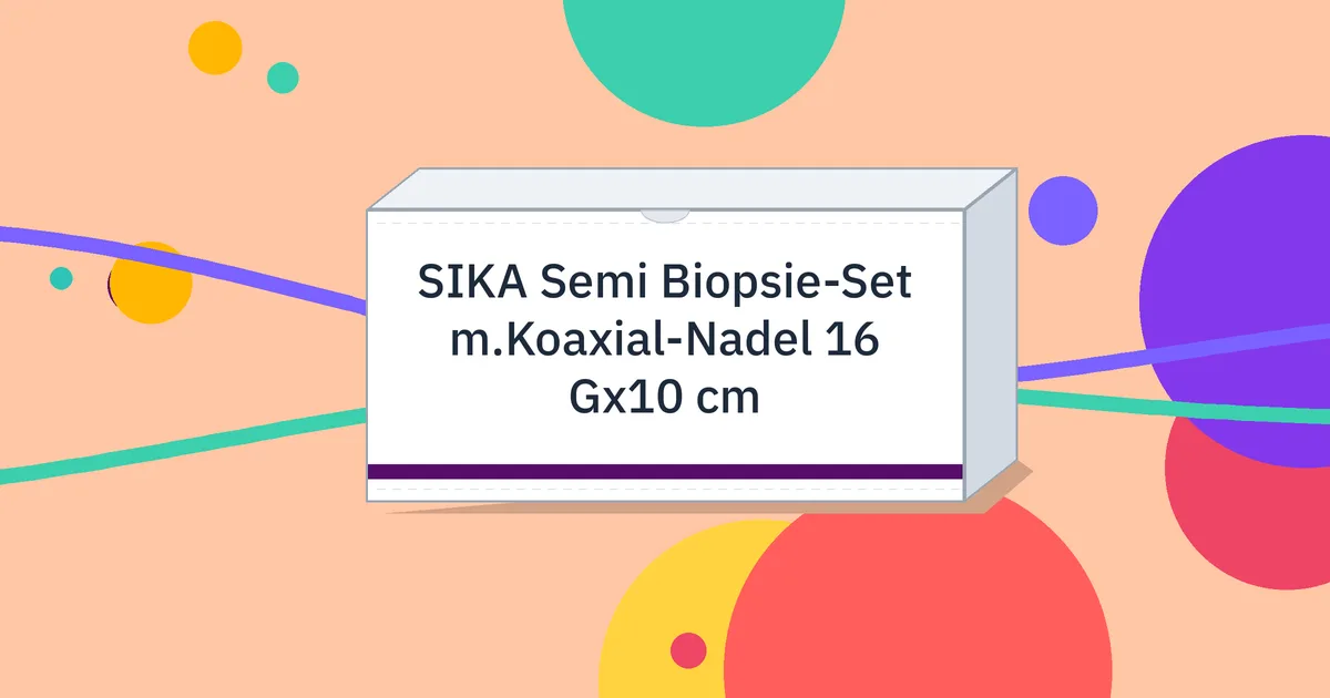 Symbolbild: Packung mit der Aufschrift SIKA Semi Biopsie-Set m.Koaxial-Nadel 16 Gx10 cm (PZN 17940546) – Verfügbarkeit und Bezug in Apotheken in Frankfurt am Main