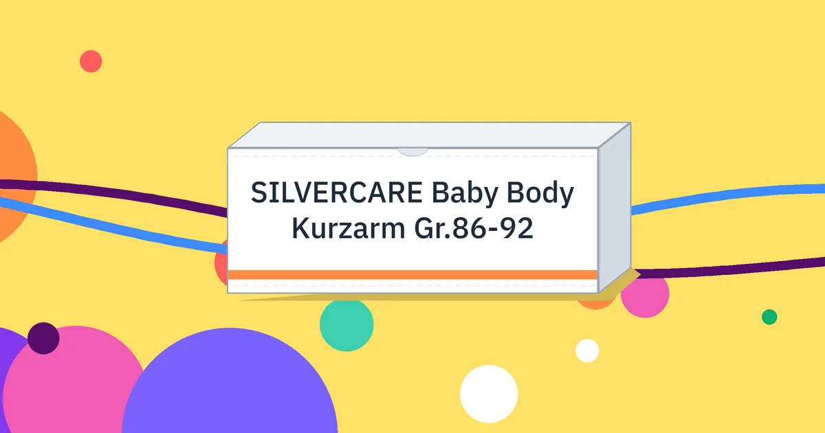 Symbolbild: Packung mit der Aufschrift SILVERCARE Baby Body Kurzarm Gr.86-92 (PZN 09270592) – Verfügbarkeit und Bezug in Apotheken in Frankfurt am Main