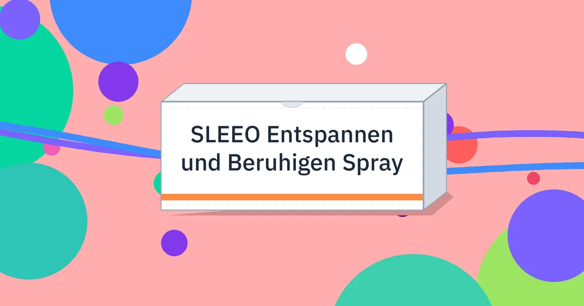 Symbolbild: Packung mit der Aufschrift SLEEO Entspannen und Beruhigen Spray (PZN 18713597) – Verfügbarkeit und Bezug in Apotheken in Frankfurt am Main