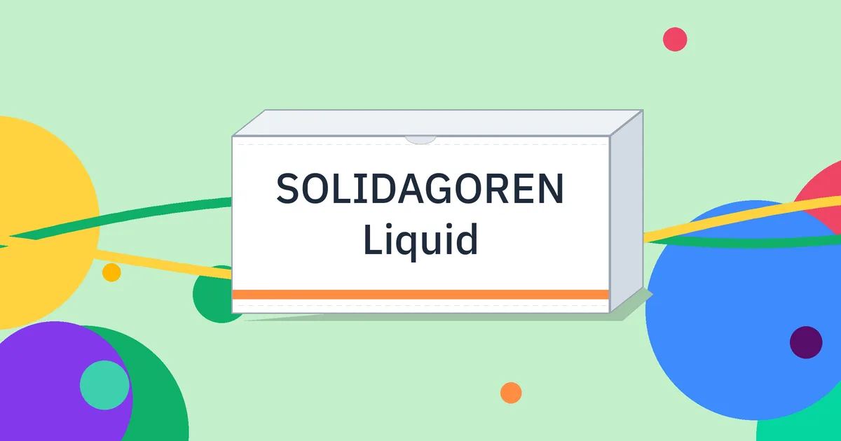 Symbolbild: Packung mit der Aufschrift SOLIDAGOREN Liquid (PZN 07593457) – Verfügbarkeit und Bezug in Apotheken in Frankfurt am Main
