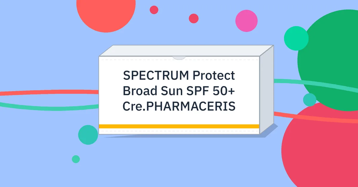 Symbolbild: Packung mit der Aufschrift SPECTRUM Protect Broad Sun SPF 50+ Cre.PHARMACERIS (PZN 16391066) – Verfügbarkeit und Bezug in Apotheken in Frankfurt am Main