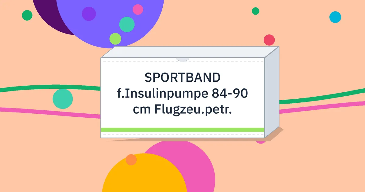 Symbolbild: Packung mit der Aufschrift SPORTBAND f.Insulinpumpe 84-90 cm Flugzeu.petr. (PZN 13916226) – Verfügbarkeit und Bezug in Apotheken in Frankfurt am Main