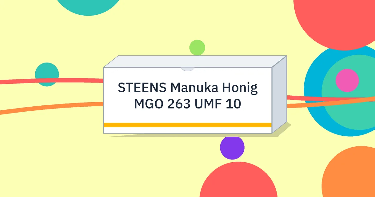 Symbolbild: Packung mit der Aufschrift STEENS Manuka Honig MGO 263 UMF 10 (PZN 18862481) – Verfügbarkeit und Bezug in Apotheken in Frankfurt am Main