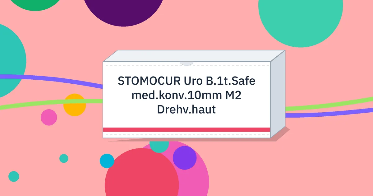 Symbolbild: Packung mit der Aufschrift STOMOCUR Uro B.1t.Safe med.konv.10mm M2 Drehv.haut (PZN 18192709) – Verfügbarkeit und Bezug in Apotheken in Frankfurt am Main