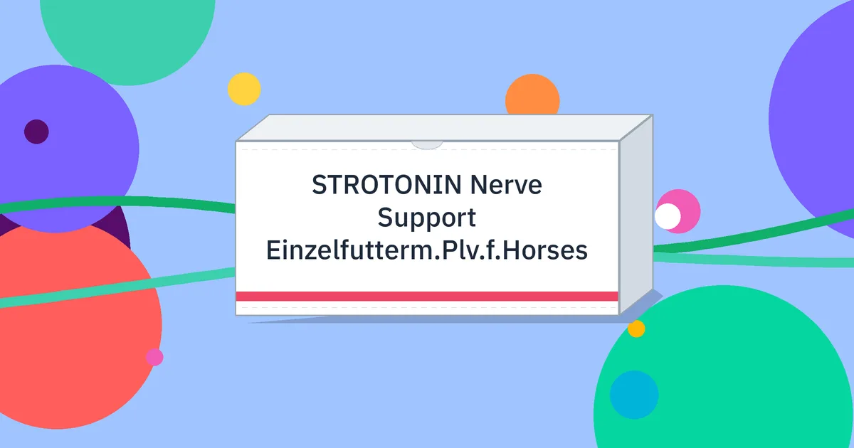 Symbolbild: Packung mit der Aufschrift STROTONIN Nerve Support Einzelfutterm.Plv.f.Horses (PZN 20580264) – Verfügbarkeit und Bezug in Apotheken in Frankfurt am Main