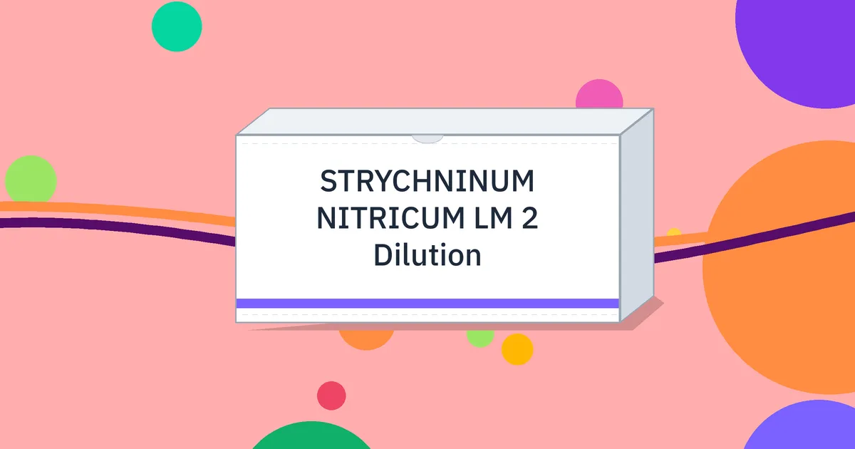 Symbolbild: Packung mit der Aufschrift STRYCHNINUM NITRICUM LM 2 Dilution (PZN 13206602) – Verfügbarkeit und Bezug in Apotheken in Frankfurt am Main