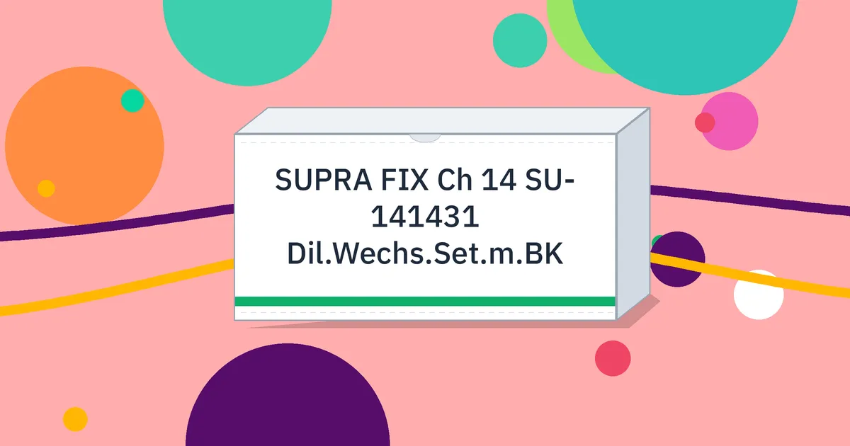 Symbolbild: Packung mit der Aufschrift SUPRA FIX Ch 14 SU-141431 Dil.Wechs.Set.m.BK (PZN 00445357) – Verfügbarkeit und Bezug in Apotheken in Frankfurt am Main