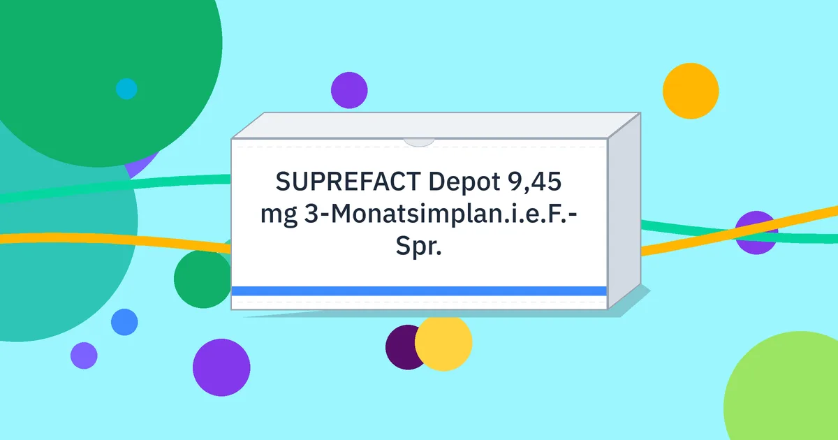 Symbolbild: Packung mit der Aufschrift SUPREFACT Depot 9,45 mg 3-Monatsimplan.i.e.F.-Spr. (PZN 12355398) – Verfügbarkeit und Bezug in Apotheken in Frankfurt am Main