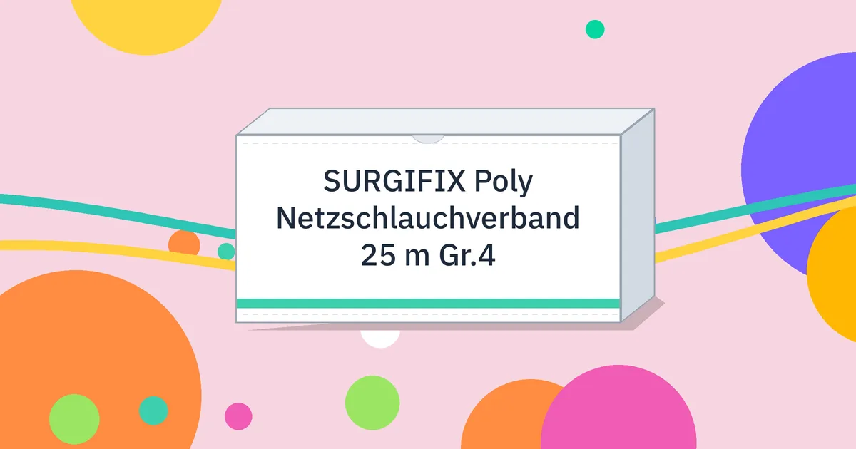 Symbolbild: Packung mit der Aufschrift SURGIFIX Poly Netzschlauchverband 25 m Gr.4 (PZN 18386520) – Verfügbarkeit und Bezug in Apotheken in Frankfurt am Main