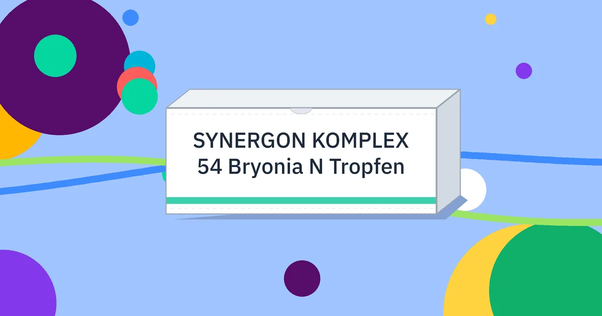 Symbolbild: Packung mit der Aufschrift SYNERGON KOMPLEX 54 Bryonia N Tropfen (PZN 04905318) – Verfügbarkeit und Bezug in Apotheken in Frankfurt am Main