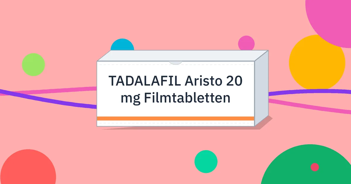 Symbolbild: Packung mit der Aufschrift TADALAFIL Aristo 20 mg Filmtabletten (PZN 13590061) – Verfügbarkeit und Bezug in Apotheken in Frankfurt am Main