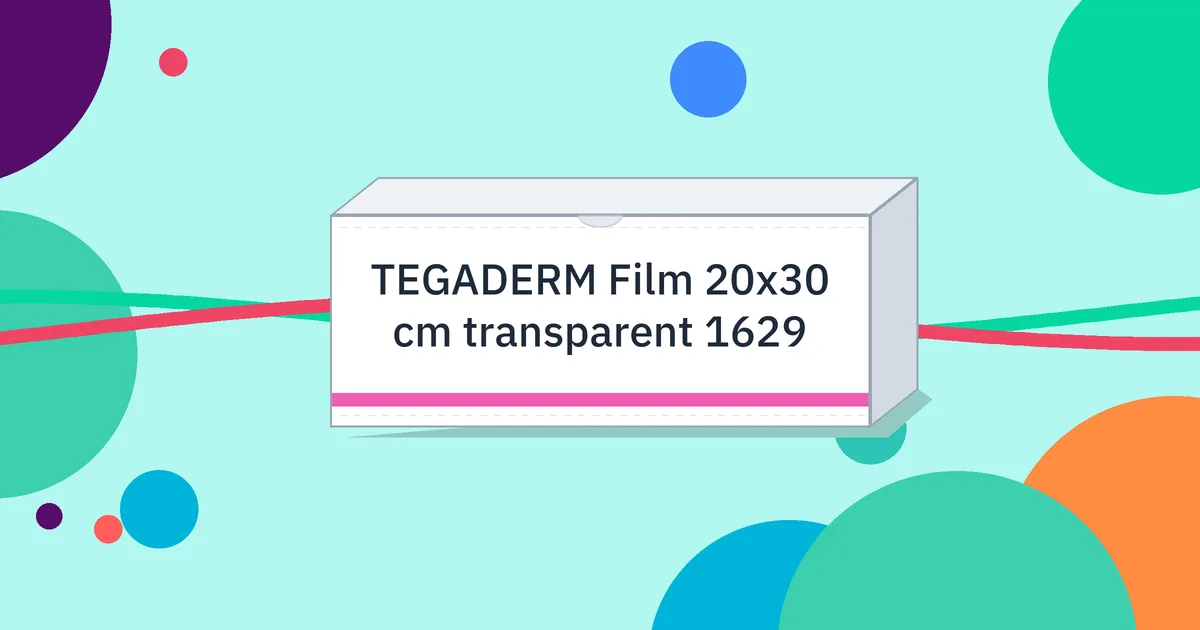 Symbolbild: Packung mit der Aufschrift TEGADERM Film 20x30 cm transparent 1629 (PZN 05355498) – Verfügbarkeit und Bezug in Apotheken in Frankfurt am Main