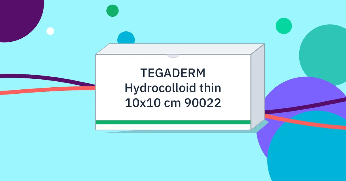 Symbolbild: Packung mit der Aufschrift TEGADERM Hydrocolloid thin 10x10 cm 90022 (PZN 05398869) – Verfügbarkeit und Bezug in Apotheken in Frankfurt am Main