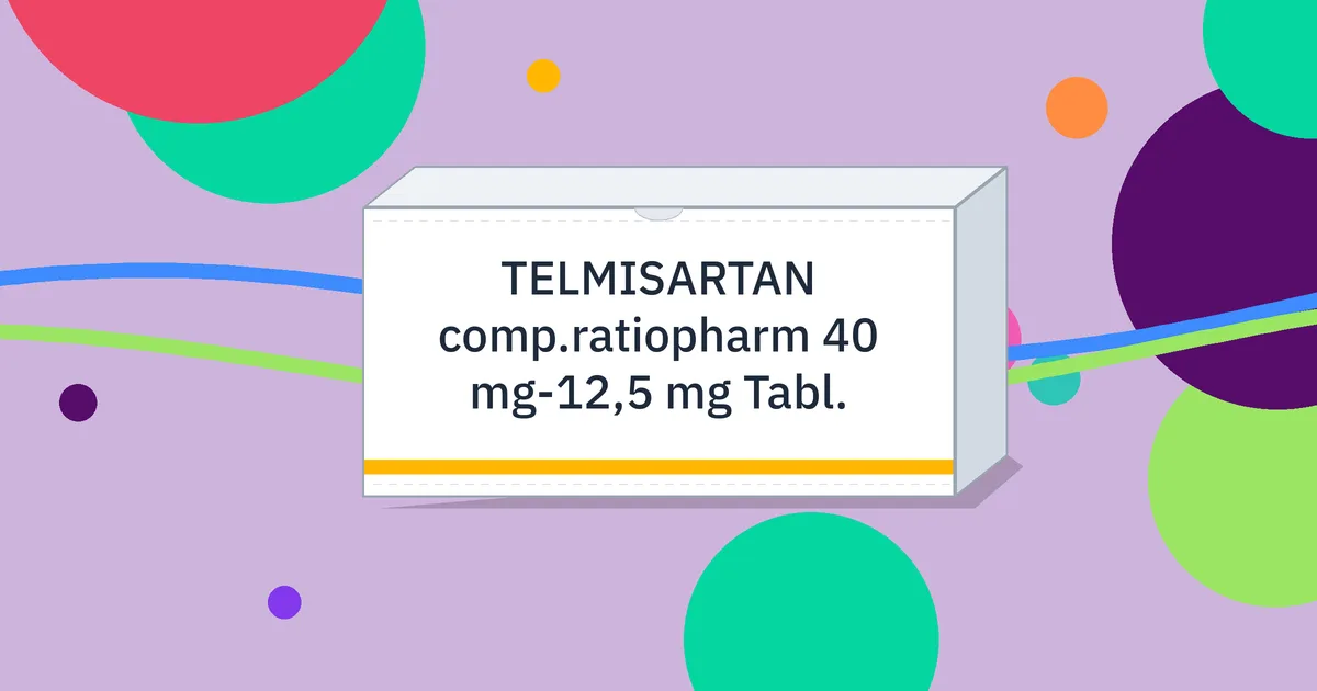Symbolbild: Packung mit der Aufschrift TELMISARTAN comp.ratiopharm 40 mg-12,5 mg Tabl. (PZN 10282933) – Verfügbarkeit und Bezug in Apotheken in Frankfurt am Main