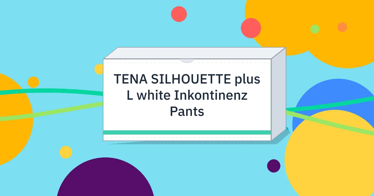 Symbolbild: Packung mit der Aufschrift TENA SILHOUETTE plus L white Inkontinenz Pants (PZN 18664924) – Verfügbarkeit und Bezug in Apotheken in Frankfurt am Main