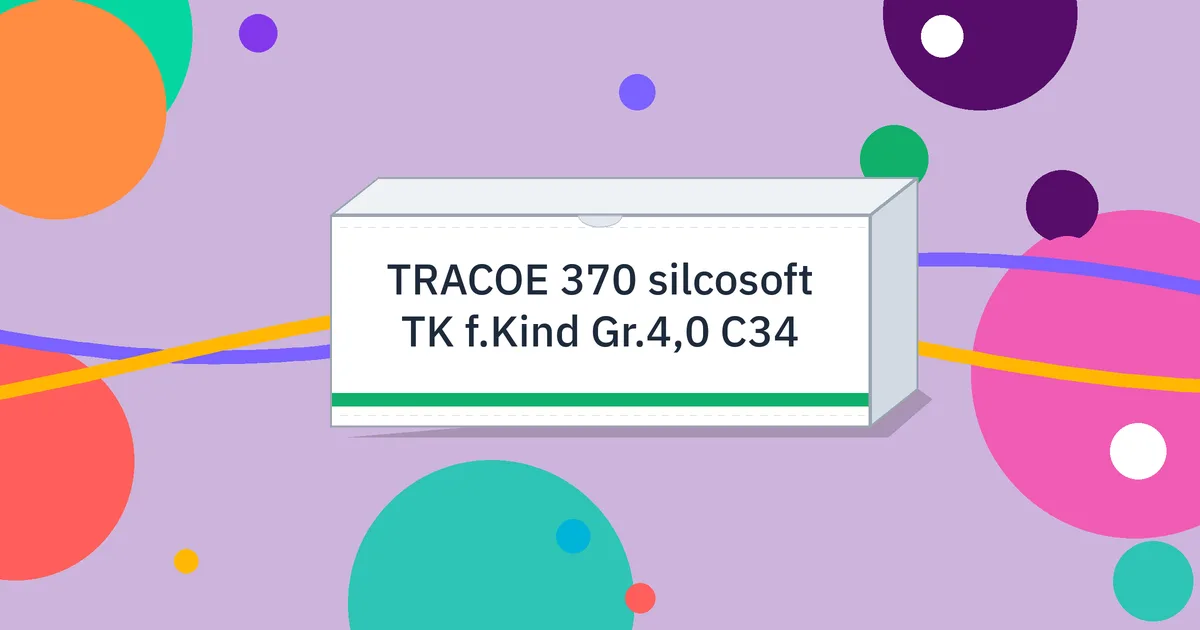 Symbolbild: Packung mit der Aufschrift TRACOE 370 silcosoft TK f.Kind Gr.4,0 C34 (PZN 14314392) – Verfügbarkeit und Bezug in Apotheken in Frankfurt am Main