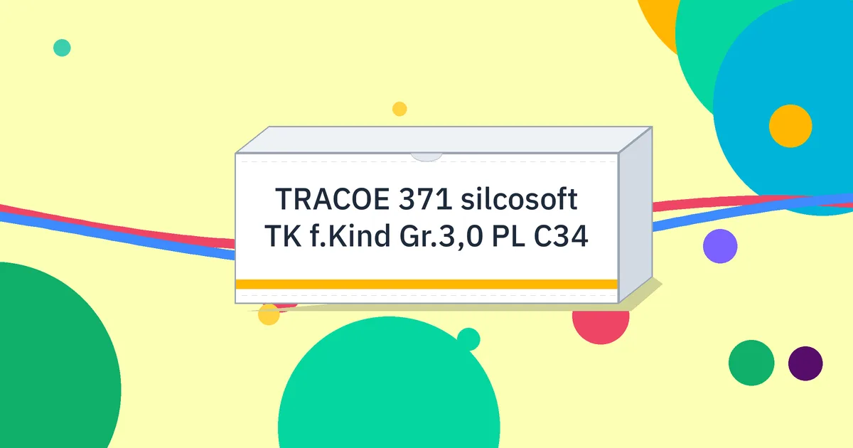 Symbolbild: Packung mit der Aufschrift TRACOE 371 silcosoft TK f.Kind Gr.3,0 PL C34 (PZN 14315055) – Verfügbarkeit und Bezug in Apotheken in Frankfurt am Main