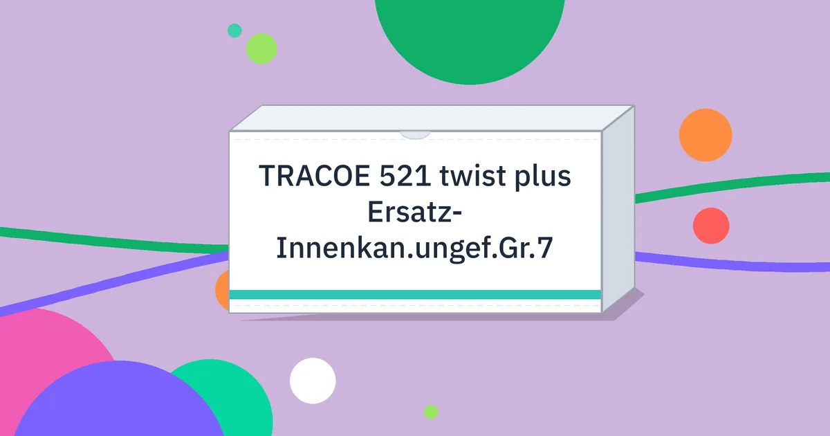 Symbolbild: Packung mit der Aufschrift TRACOE 521 twist plus Ersatz-Innenkan.ungef.Gr.7 (PZN 05881117) – Verfügbarkeit und Bezug in Apotheken in Frankfurt am Main