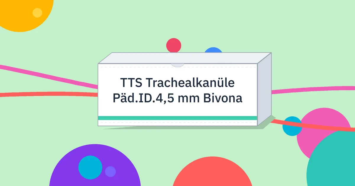 Symbolbild: Packung mit der Aufschrift TTS Trachealkanüle Päd.ID.4,5 mm Bivona (PZN 02257200) – Verfügbarkeit und Bezug in Apotheken in Frankfurt am Main