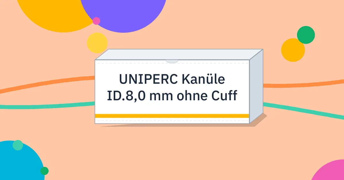 Symbolbild: Packung mit der Aufschrift UNIPERC Kanüle ID.8,0 mm ohne Cuff (PZN 09177496) – Verfügbarkeit und Bezug in Apotheken in Frankfurt am Main