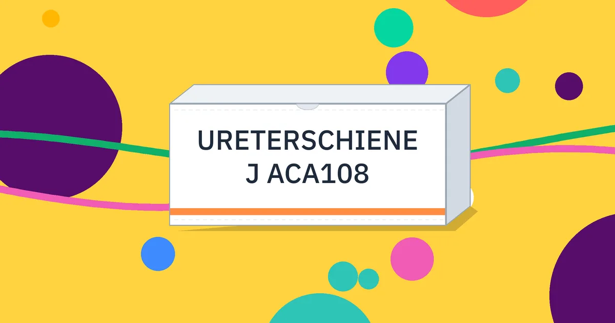 Symbolbild: Packung mit der Aufschrift URETERSCHIENE J ACA108 (PZN 00154217) – Verfügbarkeit und Bezug in Apotheken in Frankfurt am Main