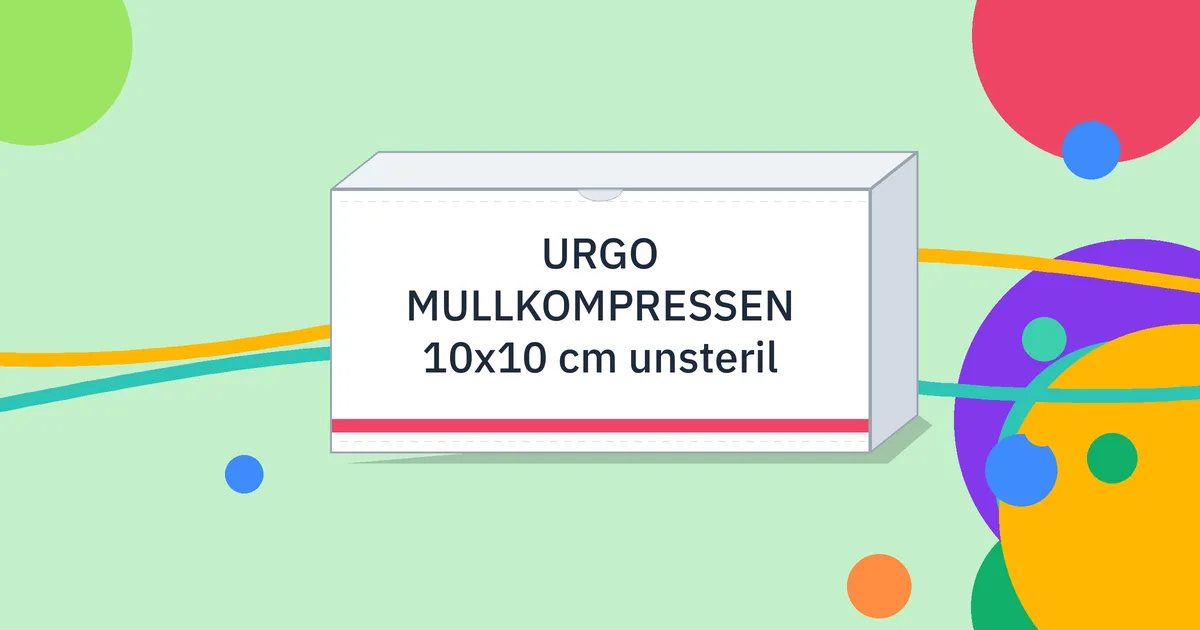 Symbolbild: Packung mit der Aufschrift URGO MULLKOMPRESSEN 10x10 cm unsteril (PZN 06187927) – Verfügbarkeit und Bezug in Apotheken in Frankfurt am Main