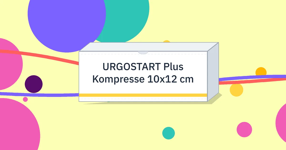 Symbolbild: Packung mit der Aufschrift URGOSTART Plus Kompresse 10x12 cm (PZN 20326560) – Verfügbarkeit und Bezug in Apotheken in Frankfurt am Main