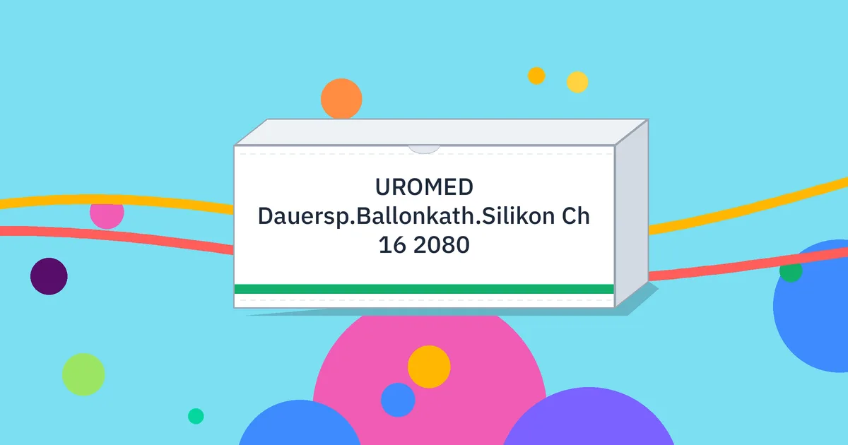 Symbolbild: Packung mit der Aufschrift UROMED Dauersp.Ballonkath.Silikon Ch 16 2080 (PZN 03280945) – Verfügbarkeit und Bezug in Apotheken in Frankfurt am Main