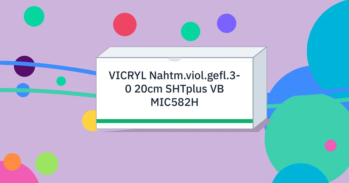 Symbolbild: Packung mit der Aufschrift VICRYL Nahtm.viol.gefl.3-0 20cm SHTplus VB MIC582H (PZN 16257913) – Verfügbarkeit und Bezug in Apotheken in Frankfurt am Main