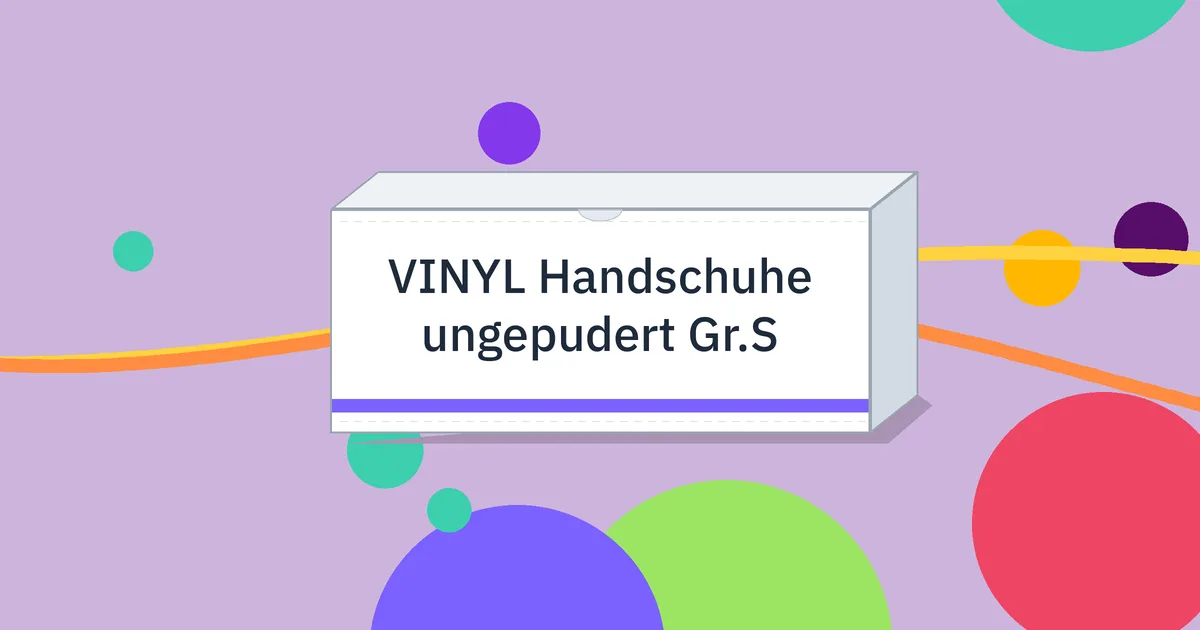 Symbolbild: Packung mit der Aufschrift VINYL Handschuhe ungepudert Gr.S (PZN 07485667) – Verfügbarkeit und Bezug in Apotheken in Frankfurt am Main