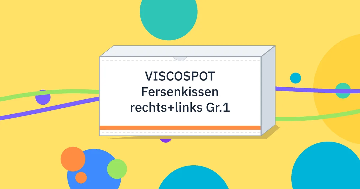Symbolbild: Packung mit der Aufschrift VISCOSPOT Fersenkissen rechts+links Gr.1 (PZN 08912108) – Verfügbarkeit und Bezug in Apotheken in Frankfurt am Main