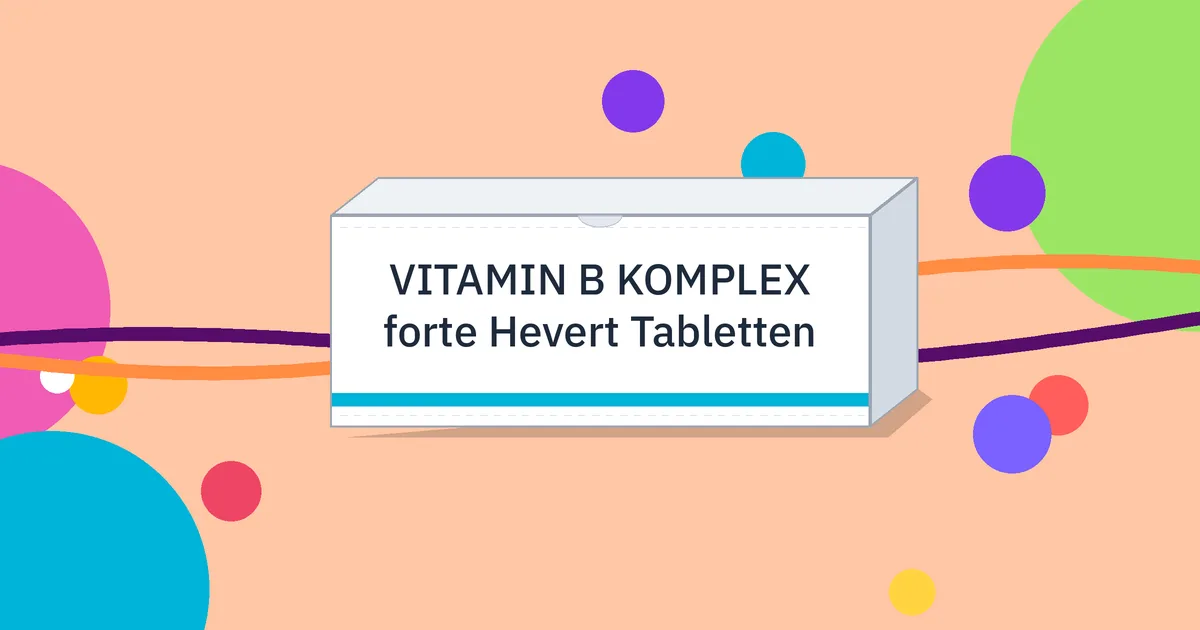 Symbolbild: Packung mit der Aufschrift VITAMIN B KOMPLEX forte Hevert Tabletten (PZN 05003960) – Verfügbarkeit und Bezug in Apotheken in Frankfurt am Main