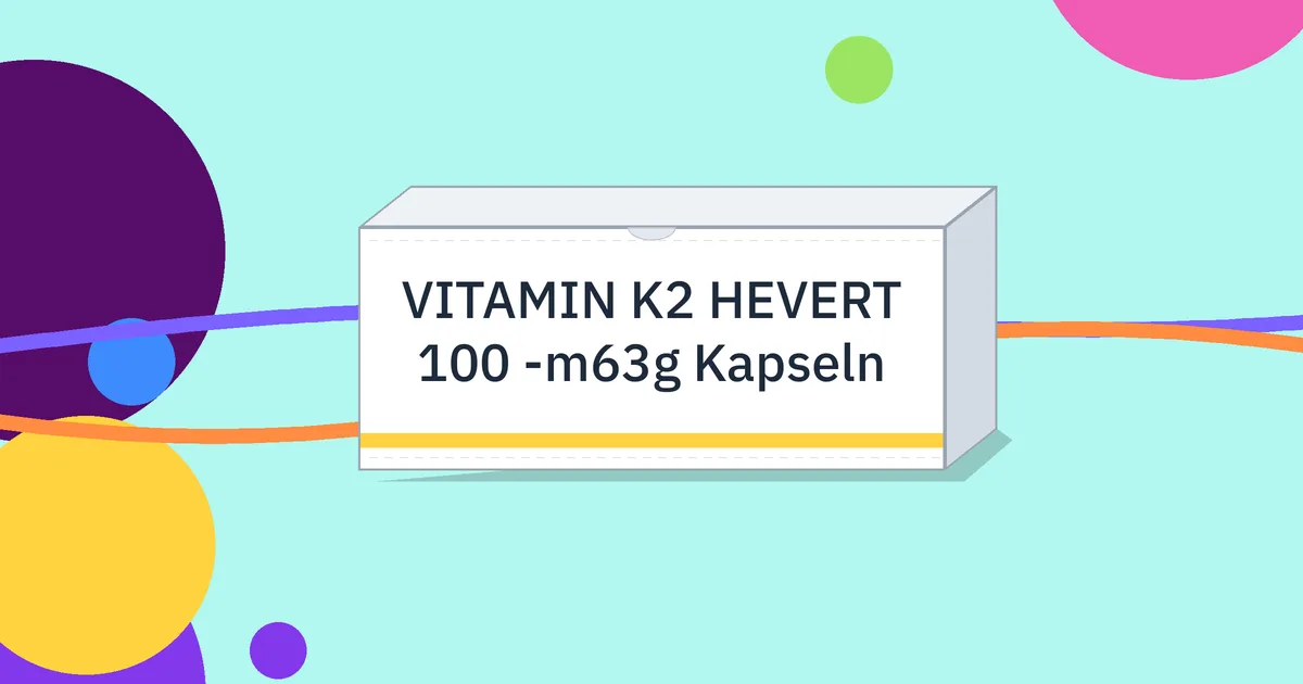 Symbolbild: Packung mit der Aufschrift VITAMIN K2 HEVERT 100 -m63g Kapseln (PZN 20167972) – Verfügbarkeit und Bezug in Apotheken in Frankfurt am Main