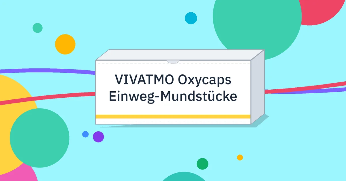Symbolbild: Packung mit der Aufschrift VIVATMO Oxycaps Einweg-Mundstücke (PZN 16614431) – Verfügbarkeit und Bezug in Apotheken in Frankfurt am Main