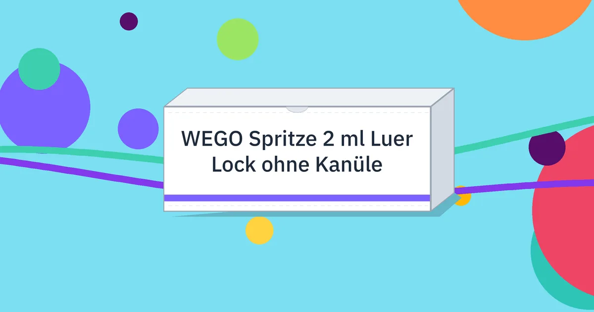 Symbolbild: Packung mit der Aufschrift WEGO Spritze 2 ml Luer Lock ohne Kanüle (PZN 18858953) – Verfügbarkeit und Bezug in Apotheken in Frankfurt am Main