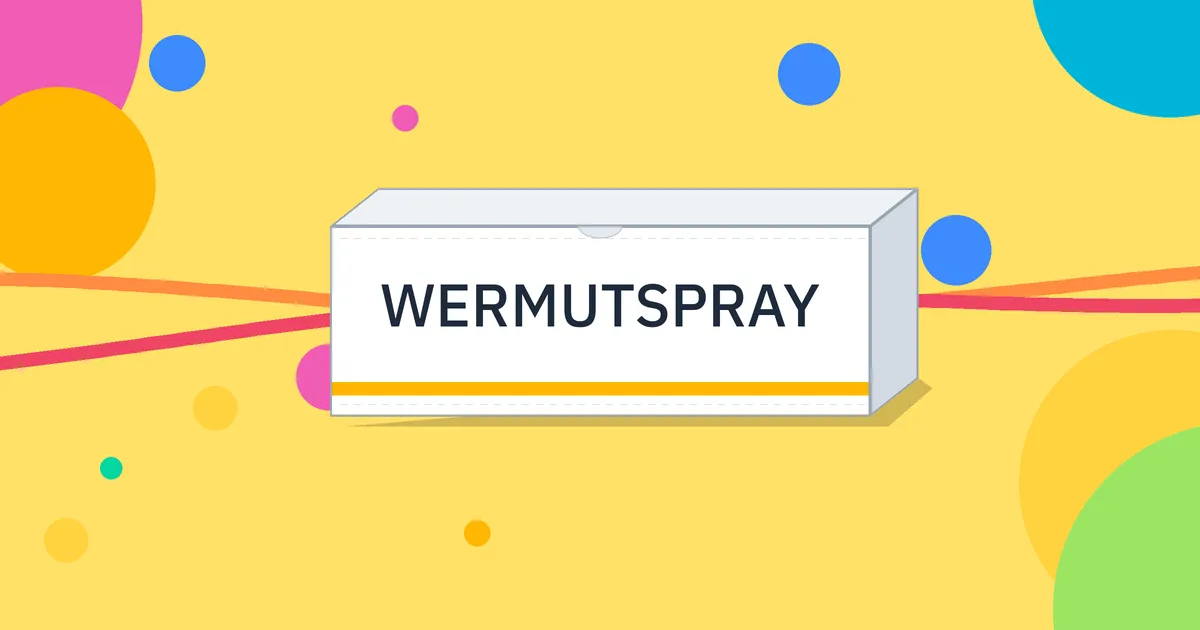Symbolbild: Packung mit der Aufschrift WERMUTSPRAY (PZN 11713938) – Verfügbarkeit und Bezug in Apotheken in Frankfurt am Main
