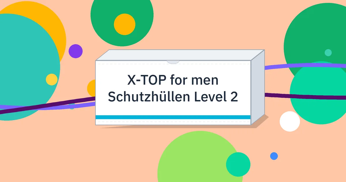 Symbolbild: Packung mit der Aufschrift X-TOP for men Schutzhüllen Level 2 (PZN 17525847) – Verfügbarkeit und Bezug in Apotheken in Frankfurt am Main