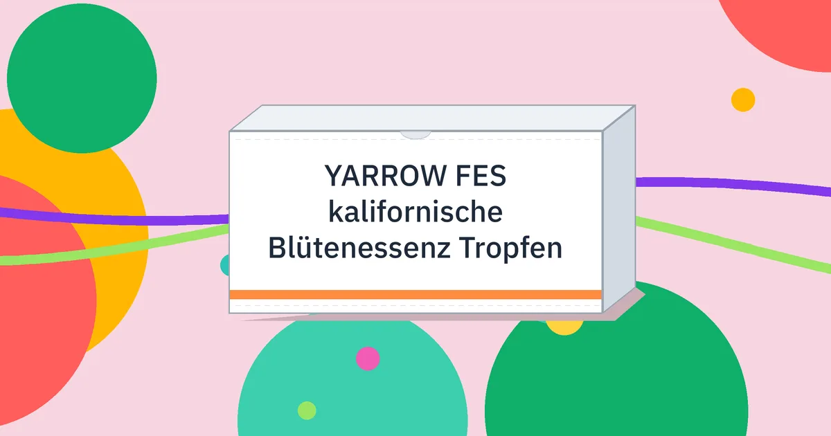 Symbolbild: Packung mit der Aufschrift YARROW FES kalifornische Blütenessenz Tropfen (PZN 09174061) – Verfügbarkeit und Bezug in Apotheken in Frankfurt am Main