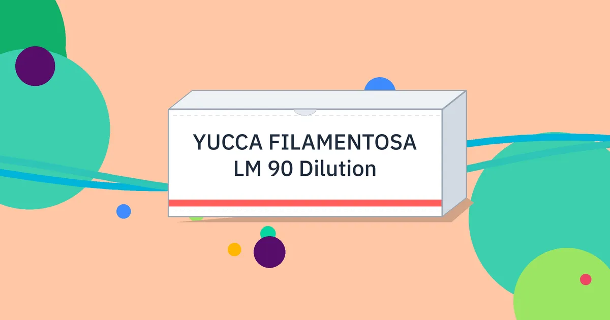 Symbolbild: Packung mit der Aufschrift YUCCA FILAMENTOSA LM 90 Dilution (PZN 13289261) – Verfügbarkeit und Bezug in Apotheken in Frankfurt am Main