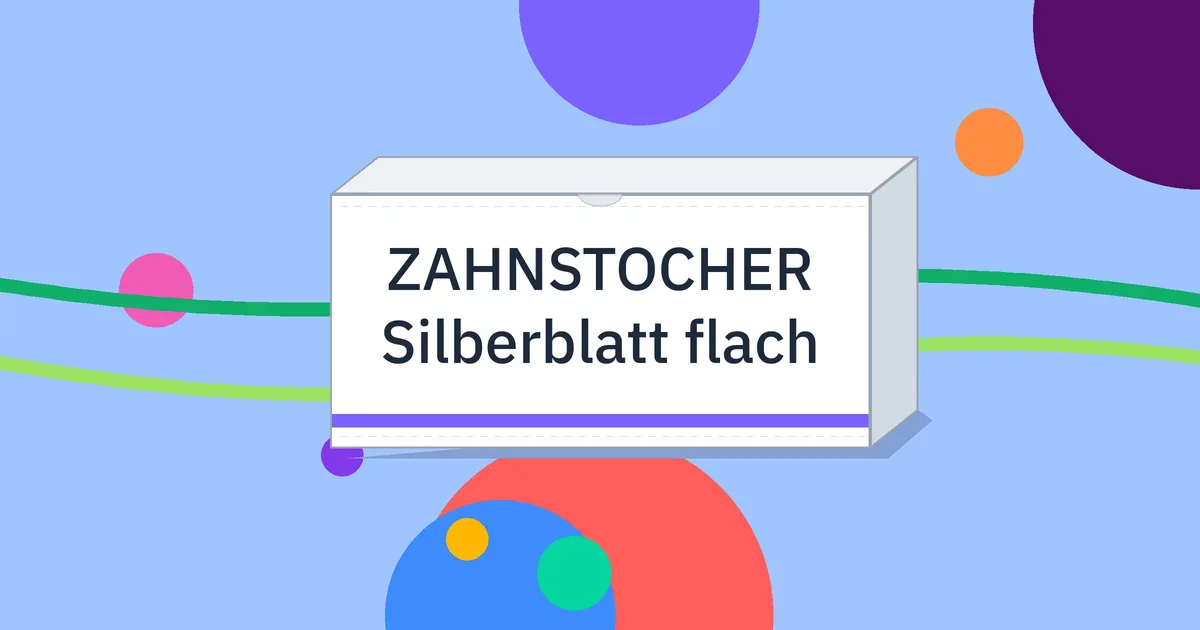 Symbolbild: Packung mit der Aufschrift ZAHNSTOCHER Silberblatt flach (PZN 02073859) – Verfügbarkeit und Bezug in Apotheken in Frankfurt am Main