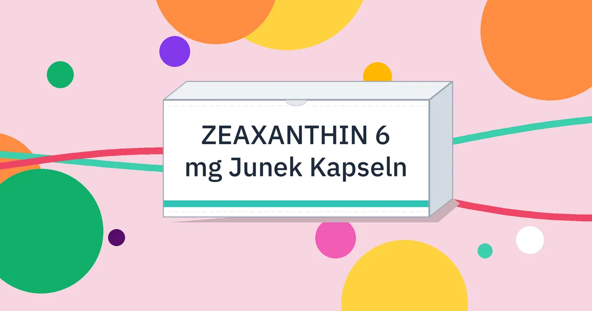 Symbolbild: Packung mit der Aufschrift ZEAXANTHIN 6 mg Junek Kapseln (PZN 03535411) – Verfügbarkeit und Bezug in Apotheken in Frankfurt am Main