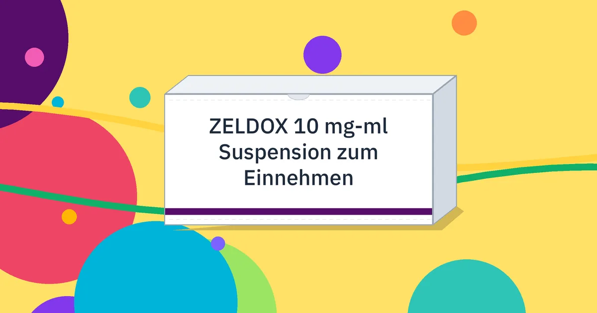 Symbolbild: Packung mit der Aufschrift ZELDOX 10 mg-ml Suspension zum Einnehmen (PZN 03390556) – Verfügbarkeit und Bezug in Apotheken in Frankfurt am Main