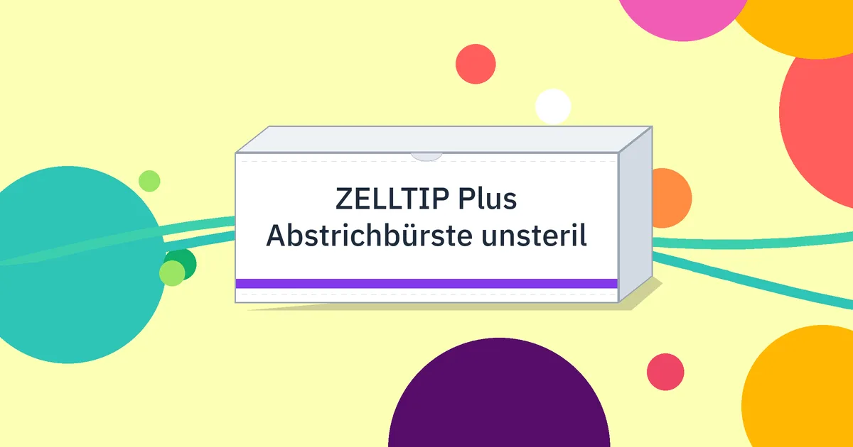 Symbolbild: Packung mit der Aufschrift ZELLTIP Plus Abstrichbürste unsteril (PZN 09618776) – Verfügbarkeit und Bezug in Apotheken in Frankfurt am Main