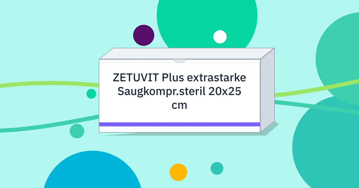 Symbolbild: Packung mit der Aufschrift ZETUVIT Plus extrastarke Saugkompr.steril 20x25 cm (PZN 17669776) – Verfügbarkeit und Bezug in Apotheken in Frankfurt am Main