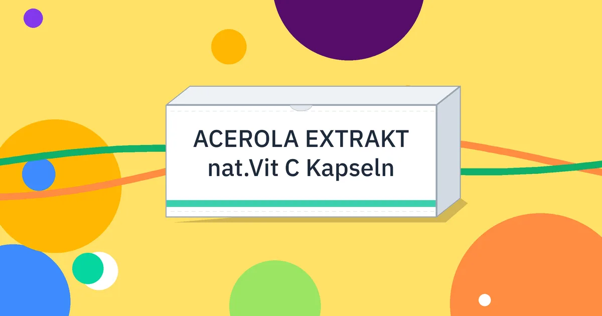 Symbolbild: Packung mit der Aufschrift ACEROLA EXTRAKT nat.Vit C Kapseln (PZN 11168984) – Verfügbarkeit und Bezug in Apotheken in Frankfurt am Main