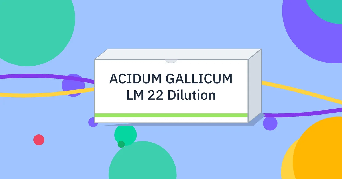 Symbolbild: Packung mit der Aufschrift ACIDUM GALLICUM LM 22 Dilution (PZN 13275750) – Verfügbarkeit und Bezug in Apotheken in Frankfurt am Main